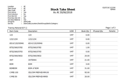 Inventory Sql Documentation
