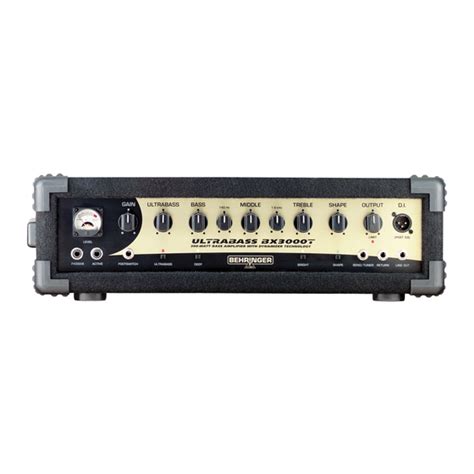 Behringer Ultrabass Bx3000t User Manual Pdf Download Manualslib