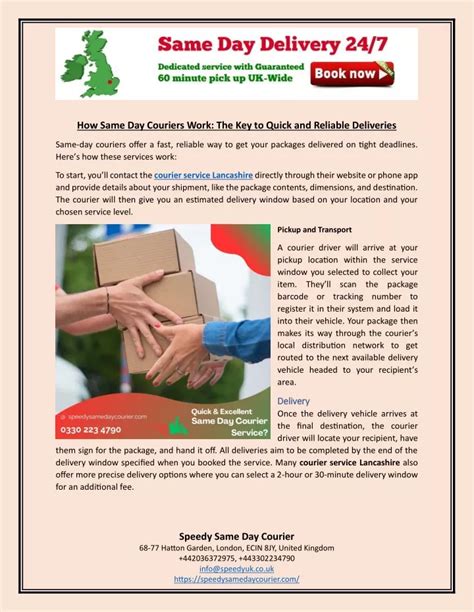Ppt How Same Day Couriers Work The Key To Quick And Reliable