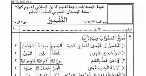 Annual Class 10 Thafseer 2021 22