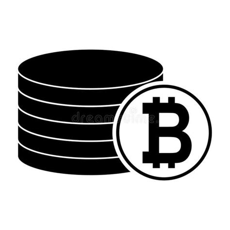Bitcoin Stack Coin Flat Icon Money Design Cash Sign Vector