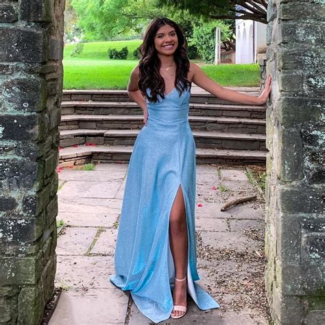 Light Blue Windsor Prom Dress Worn Once Great Depop