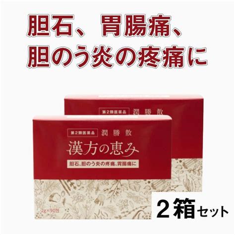胆石 漢方 胆のう炎 結石 第2類医薬品 潤勝散 90包 肝臓病 胆嚢炎 胃腸痛 和漢 建林松鶴堂 送料無料 2箱