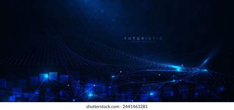 Big Data Connecting Network Blockchain Futuristic Stock Vector Royalty