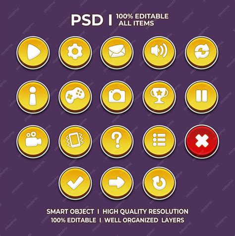 premium psd set of game ui game ui set game ui button game button