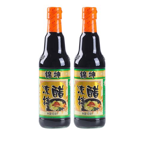 锦坤山西凉拌老陈醋420ml 2瓶装4度饺子醋泡黑豆黄豆高粱酿造食醋 虎窝淘