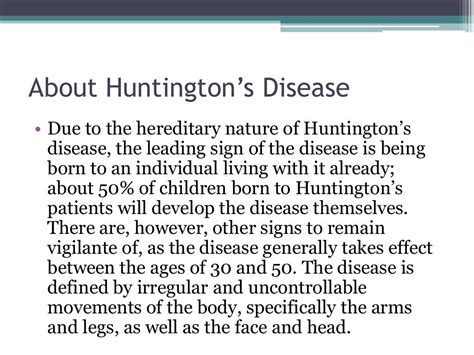 Symptoms Of Huntingtons Disease