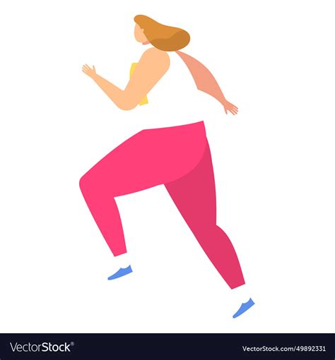 Woman Running In Casual Sportswear Dynamic Vector Image