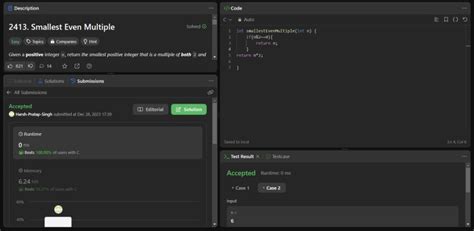 Harsh Pratap Singh On Linkedin Day 13 Of 365daysofcode Smallest Even