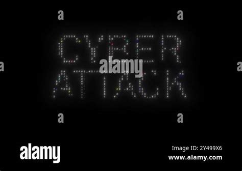 Cyber Attack Text Made From Symbols With Technology Glitch Effect