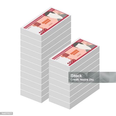 쿠바 페소 벡터 일러스트 레이 션입니다 쿠바 돈 세트 번들 지폐 지폐 1000 Cup 플랫 스타일 흰색 배경에 격리 심플한 미니멀 디자인 0명에 대한 스톡 벡터 아트 및