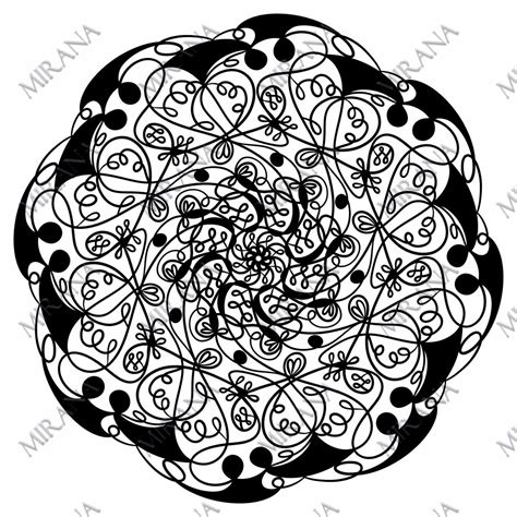 Мандала раскраска антистресс арт терапия принт для печати цифровой рисунок Милена Иванова