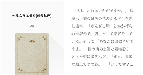 年齢操作 鉢屋三郎 やるなら本気で成長鉢庄 望月の小説 Pixiv