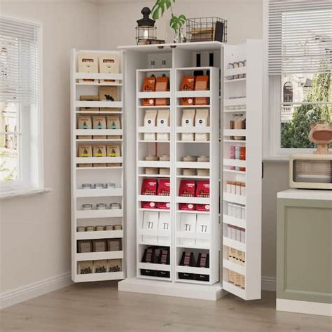 Fufuandgaga White Wood 315 In W Food Pantry Cabinet Kitchen Buffet Bar