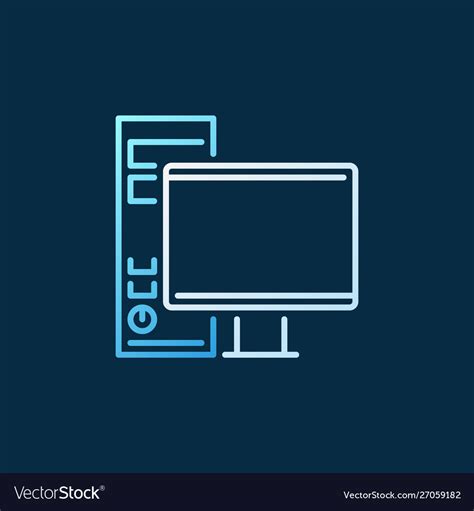 Gaming Pc Colored Concept Outline Icon Royalty Free Vector