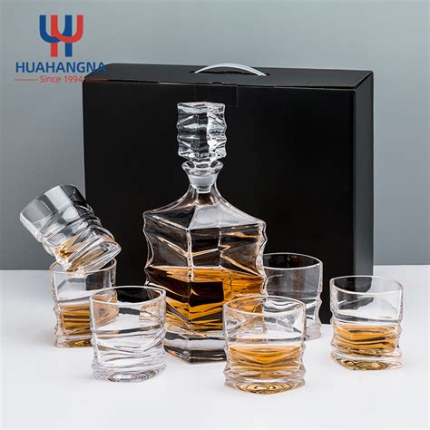 7 Piece Crystal Glass Whiskey Decanter And Glass Setwhiskey Set
