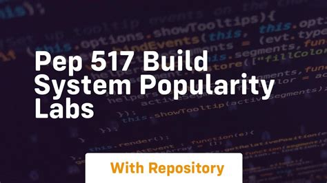pep 517 build system popularity labs youtube