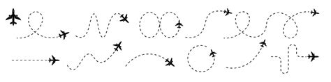 Airplane Path Flight Path Vector Flight Route Stock Illustration