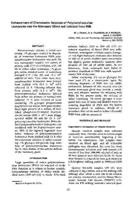 Pdf Enhancement Of Chemotactic Response Of Polymorphonuclear