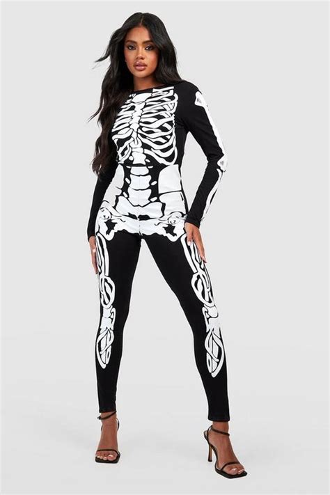 Halloween Skeleton Jumpsuit Boohoo Uk