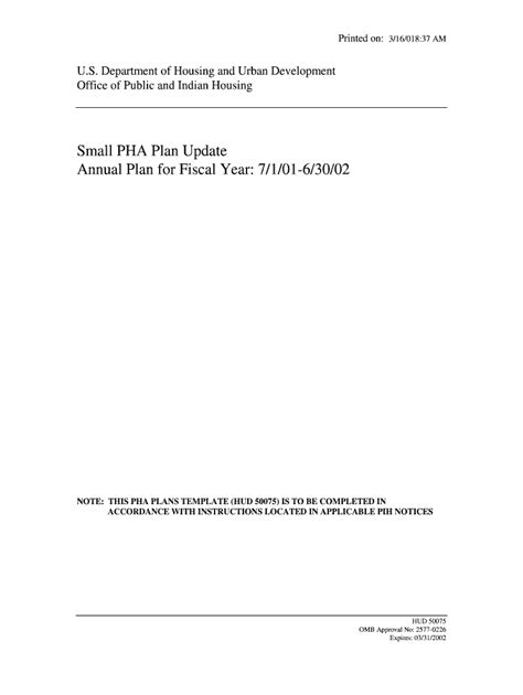 Small PHA Plan Update Annual Plan For Fiscal Year HUD Fill Out Sign Online DocHub