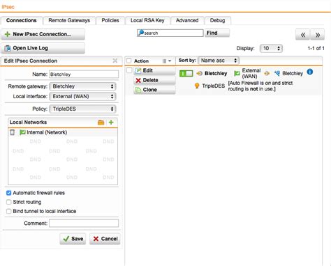 Site To Site Ipsec Tunnel Between To Utm9 Firewalls Tunnels Up And