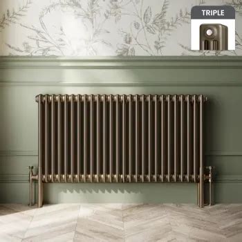 Athens Triple Column Horizontal Traditional Radiator White