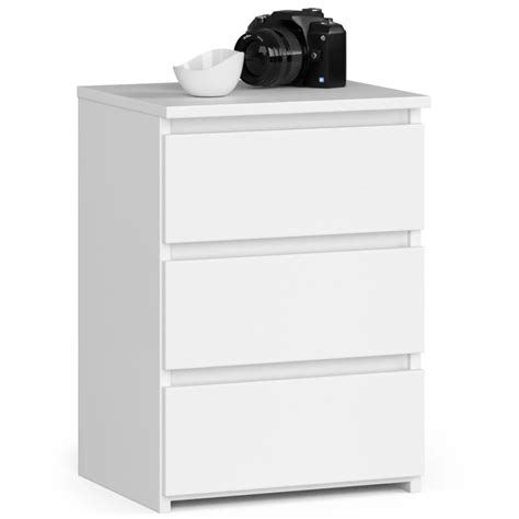 Szafka nocna CL3 40 cm 3 szuflady biała ERLI pl