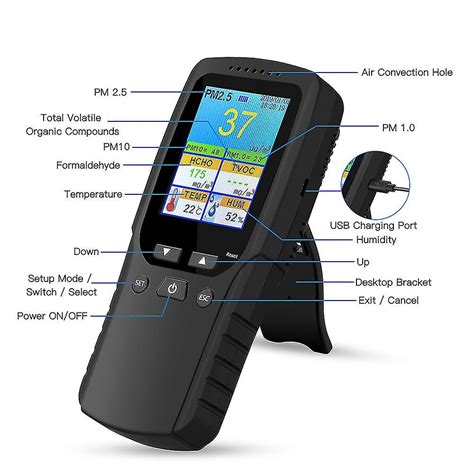 Monitor De Calidad Del Aire 9 En 1 Interior Exterior Pm25 Pm10 Pm10