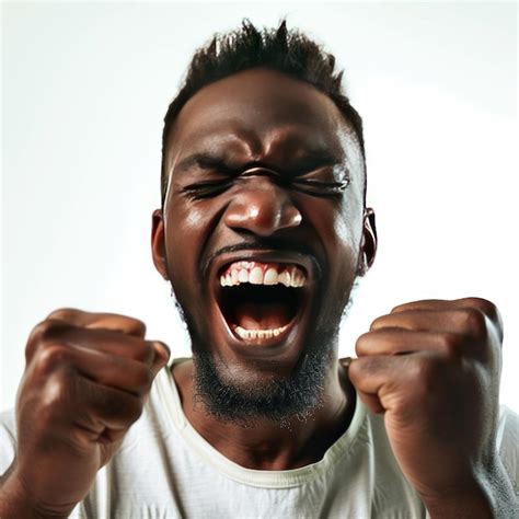 premium photo happy thrilled dark skinned man with small beard ai
