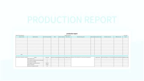 Free Production Report Templates For Google Sheets And Microsoft Excel Slidesdocs