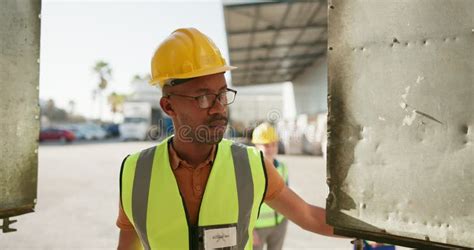 Construction Worker And Man Open Container On Site For Working Staff