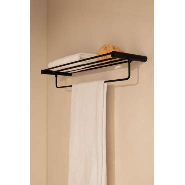 Wall Mounted Bathroom Towel Rack With Shelf In Stainless Steel Devon Sklum