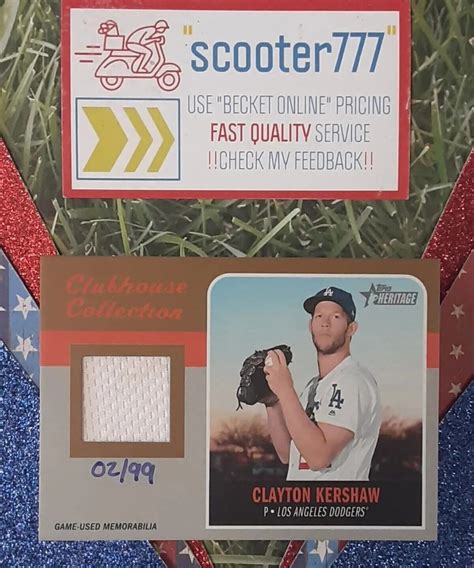 2019 Topps Heritage Clubhouse Collection Relics Gold Ccr Ck Clayton