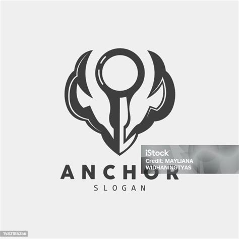 닻 로고 해양 선박 벡터 간단한 미니멀리스트 디자인 앵커 아이콘 스파르타 바다 기호 템플릿 일러스트레이션 강철에 대한 스톡 벡터 아트 및 기타 이미지 Istock
