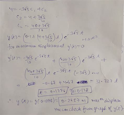 [solved] 1 the motion of a mass spring system with damping is governed