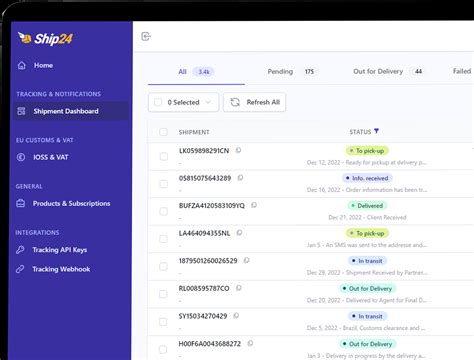 Shipment Tracking Dashboard Ship24