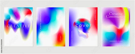Abstract Fluid Gradient Background Vector Minimalist Style Cover Template With Shapes Colorful