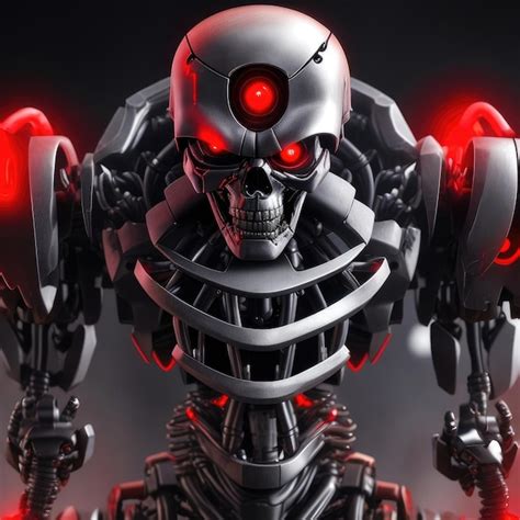 Premium Photo A Menacing Terminator Endoskeleton Stares