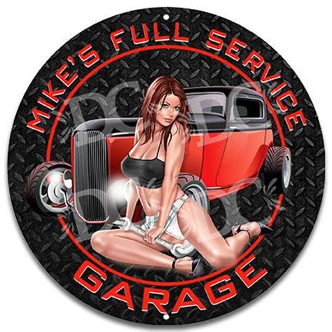 Old School Garage Signs Pin Up Girl Garage Signs Garage Etsy Canada