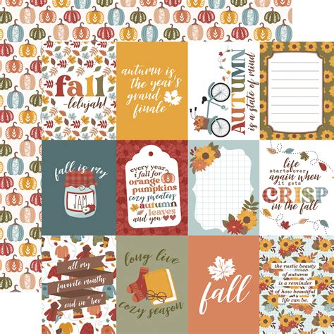 Sweater Weather 3x4 Journaling Cards 12x12 Patterned Paper Echo Park