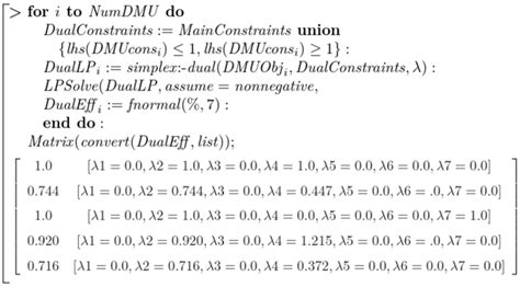 Data Envelopment Analysis Advanced Problem Solving Using Maple™applied Mathematics