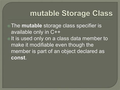 Storage Class Specifiers In C Pptx