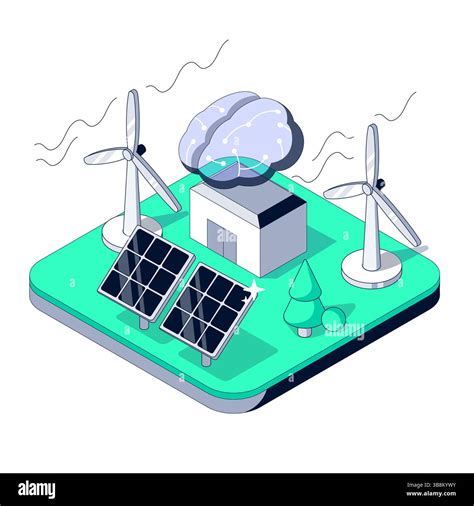 Smart Power Plant Integrates Solar Panels And Wind Turbines Artificial