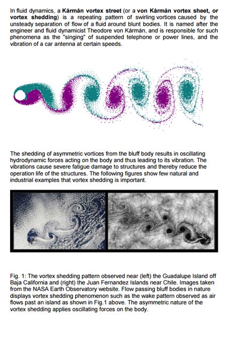 Solved In Fluid Dynamics A Karman Vortex Street Or A Von