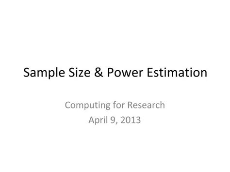 ppt optimizing sample size in biostatistics key considerations