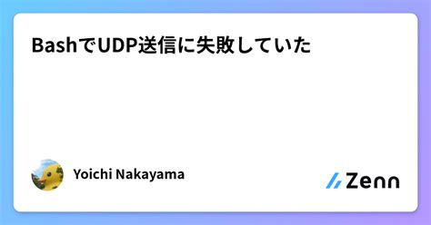 Bashでudp送信に失敗していた