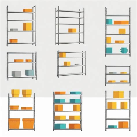 shelving units vector set white background isolated premium ai