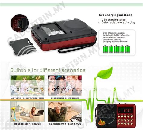 JOC H011UR Rechargeable USB and microSD Slot Mini Digital MP3 Player FM ...