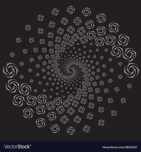 Abstract Round Spiral Striped Design Element Vector Image